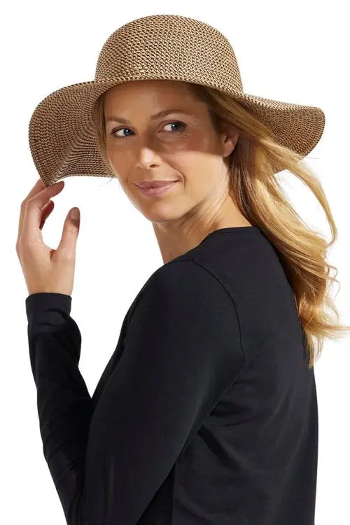 Coolibar Blake Elegant Floppy Hat - Tan