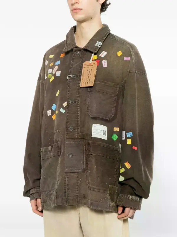 Mihara Yasuhiro Patchwork-detail Ticket-print Jacket