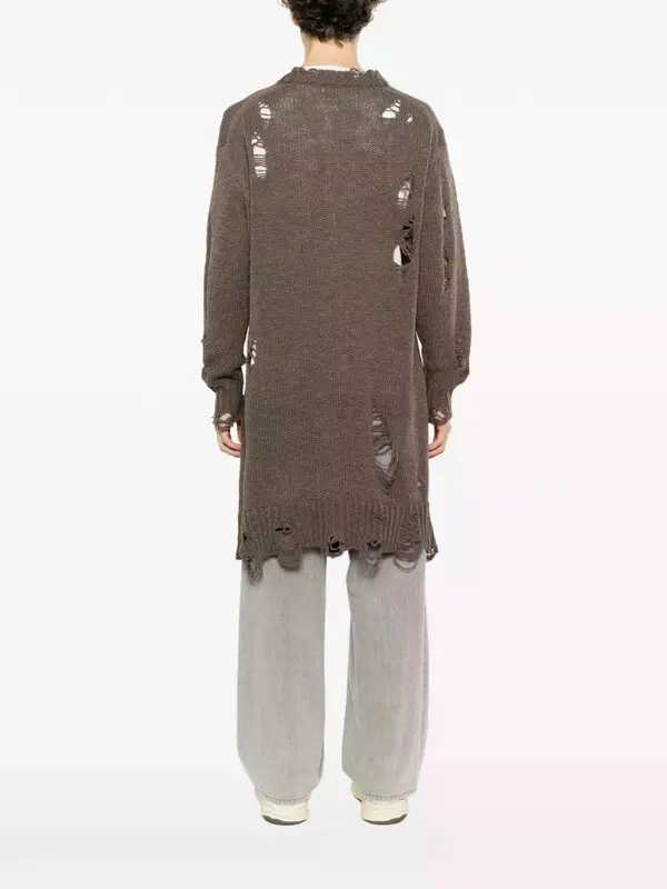 KAMIYA Distressed-knit Cardigan
