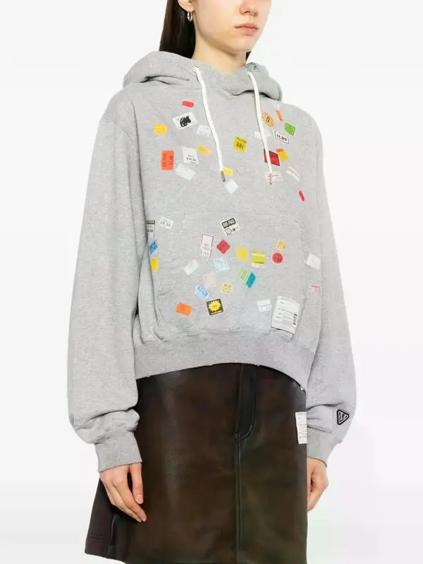 Mihara Yasuhiro Price Tag Sticker Printed Hoodie