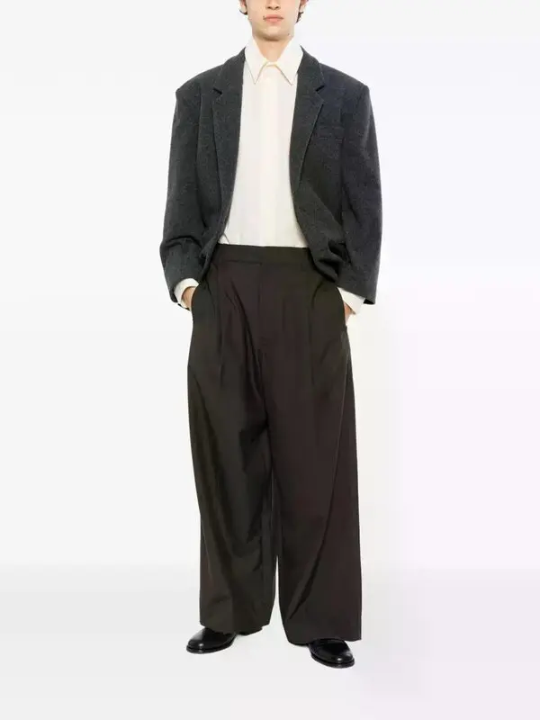 LEMAIRE Single Pleat Tailored Pants - Brown