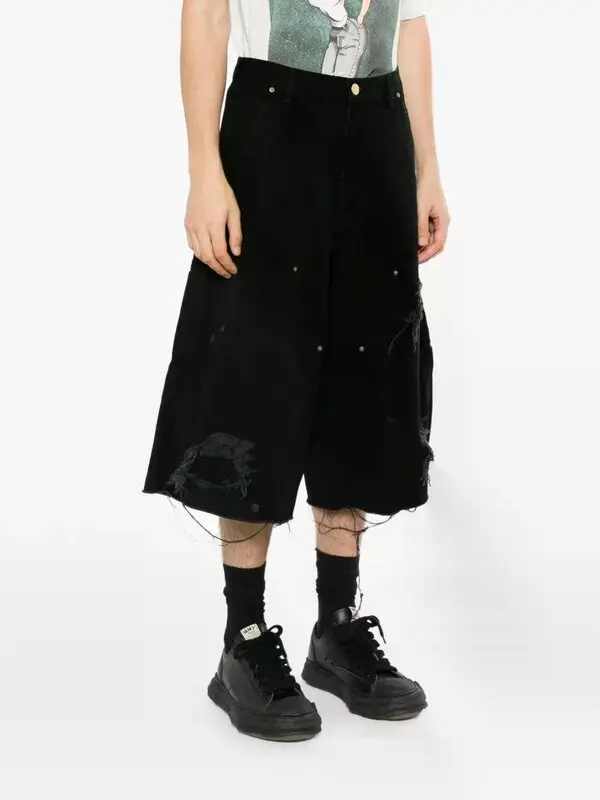 KAMIYA Distressed Panelled Shorts