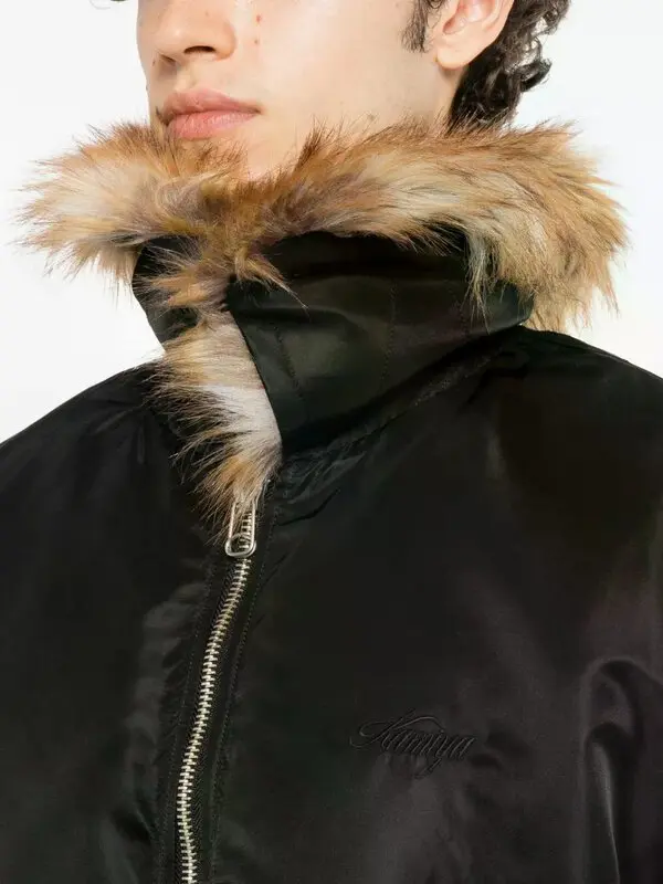 KAMIYA Faux-fur Collar Bomber Jacket