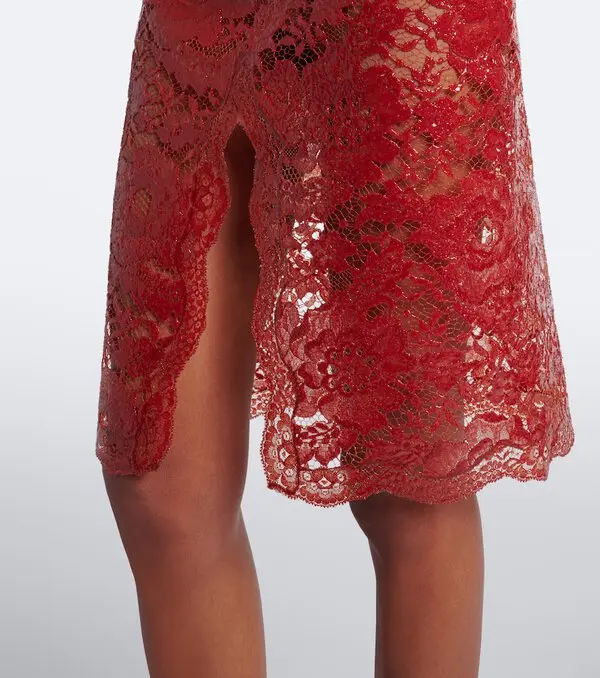 Saint Laurent Cotton-blend Lace Slip Dress