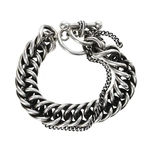 ANN DEMEULEMEESTER Hinna Double Chains Bracelet 'antique - Silver