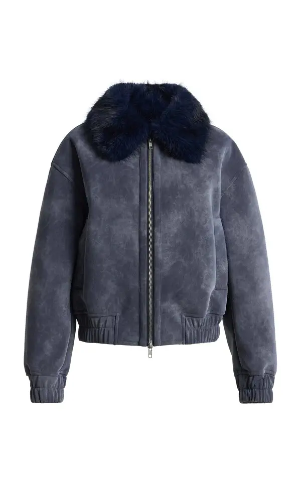 STAND STUDIO Emberly Faux Shearling Jacket - Blue