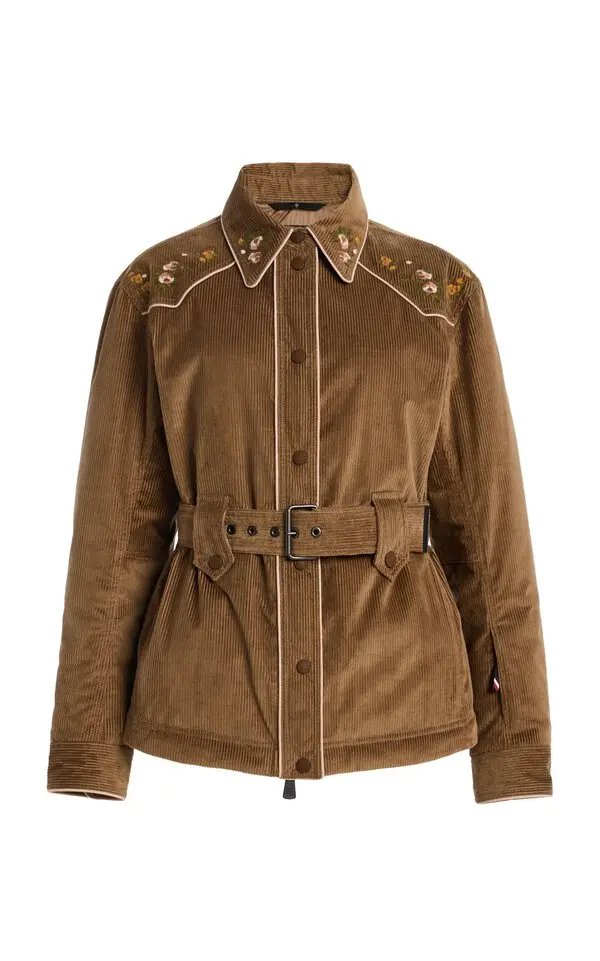 Moncler Olonne Corduroy Down Shirt Jacket - Brown