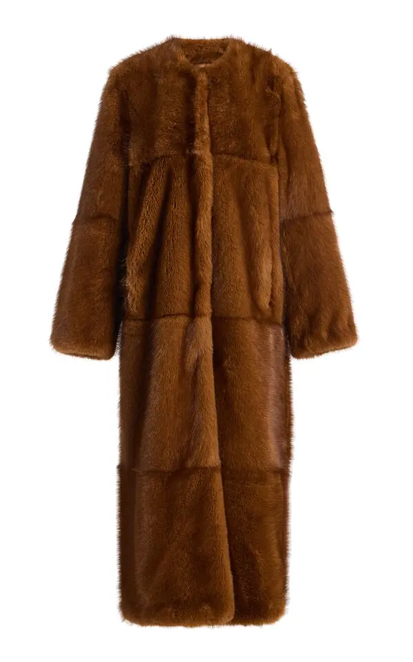 STAND STUDIO Hilma Faux Fur Coat - Brown