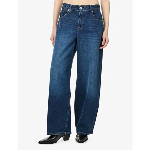 7 For All Mankind Bonnie Curvilinear Wide-leg Denim Jeans