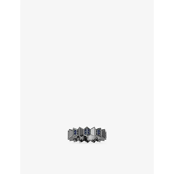 APM MONACO Up And Down Ruthenium Plated Alloy And Cubic Zirconia Ring