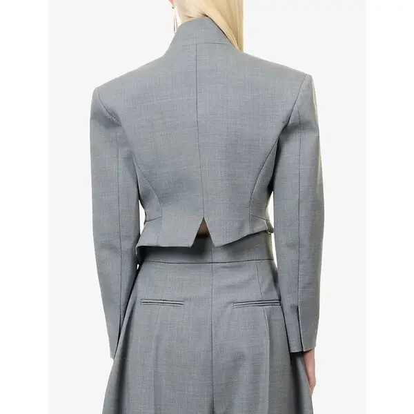 A.W.A.K.E. Mode Cropped Double-breasted Woven Jacket