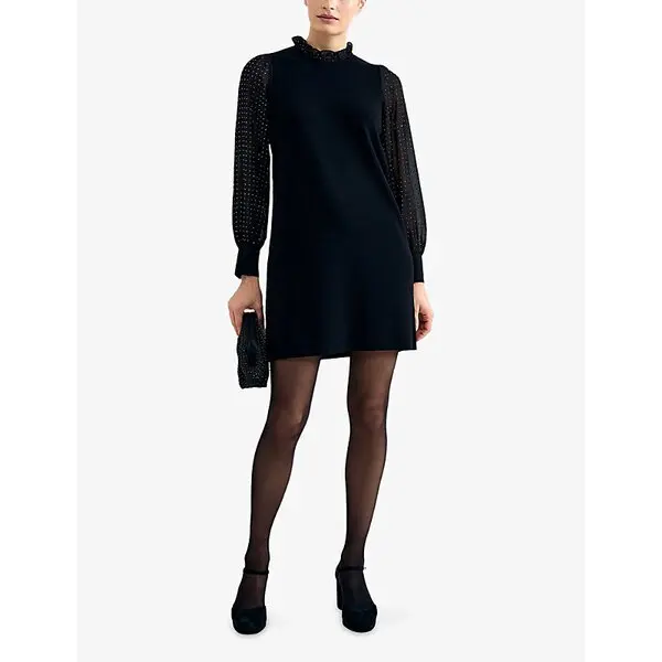 PHASE EIGHT Thea Rhinestone-embellished Knitted Mini Dress