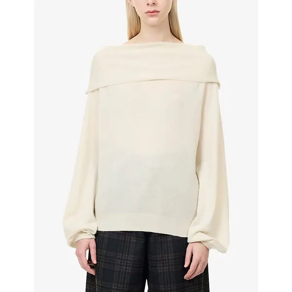 Frenckenberger Gypsy Off-shoulder Cashmere Top