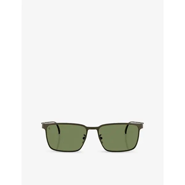 FERRARI Fh1033d Rectangle-frame Metal Sunglasses - Grey