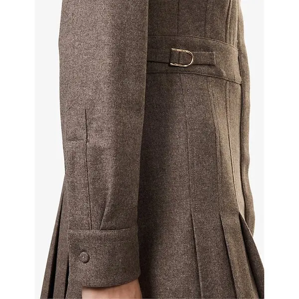 Gabriela Hearst Ethel Pleated Wool-blend Midi Dress