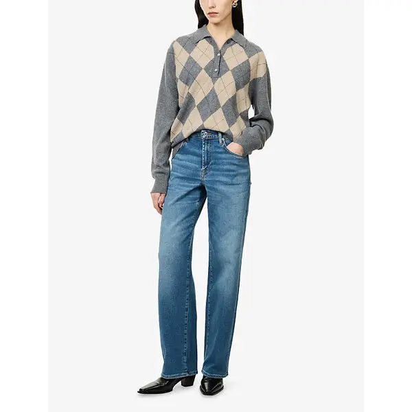 7 For All Mankind Stovepipe Straight-leg Denim Jeans