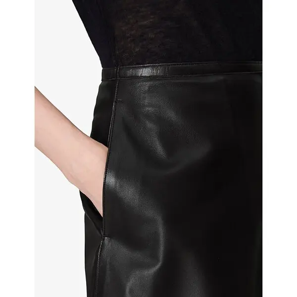JOSEPH Helius High-rise Leather Midi Skirt