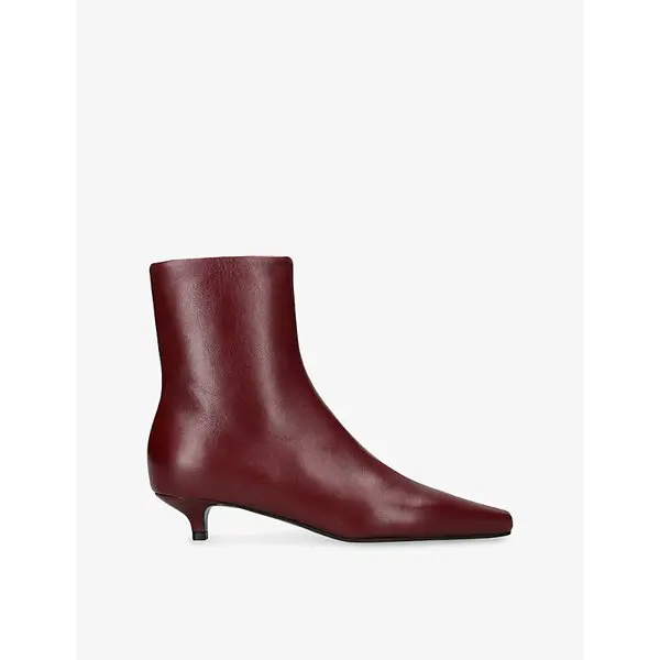 TOTEME Pointed-toe Leather Heeled Ankle Boots