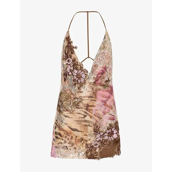 JADED LONDON Missoula Embellished Woven Mini Dress - Multi