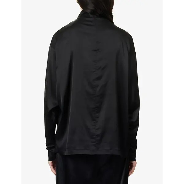 AGOLDE Bryony High-neck Satin Top