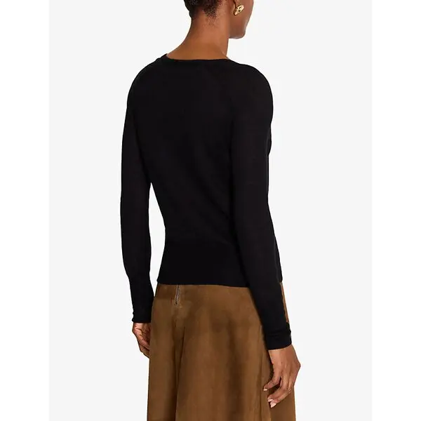 JOSEPH Cetus V-neck Long-sleeve Cashmere Top