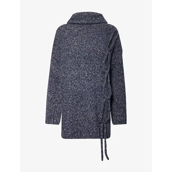 Yohji Yamamoto String High-neck Alpaca-blend Jumper - Navy