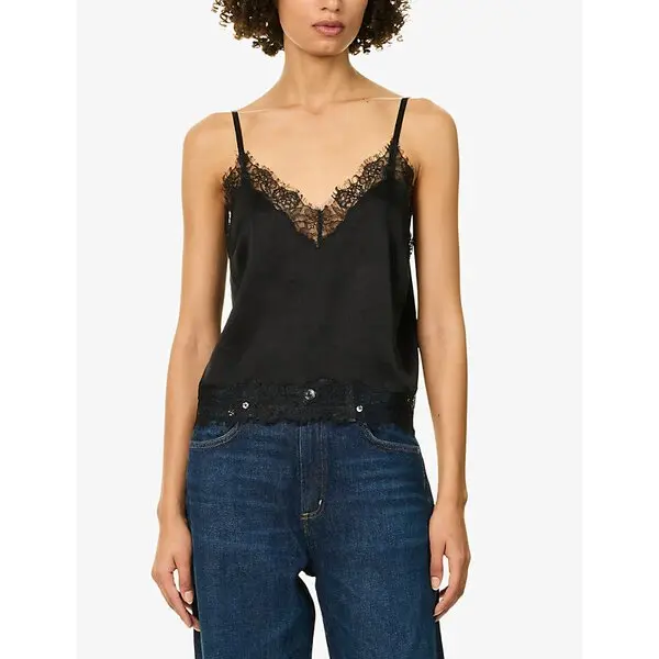 Citizens Of Humanity V-neck Adjustable-strap Satin Top