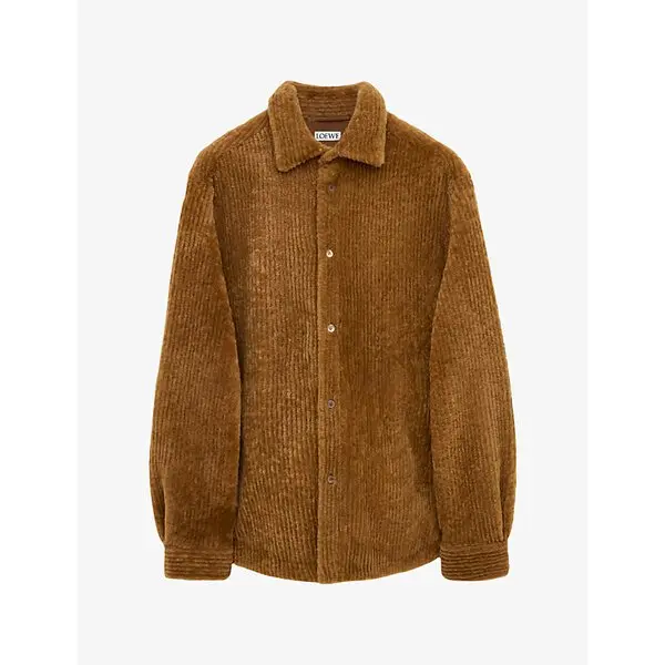 Loewe Ribbed Relaxed-fit Shearling-corduroy Overshirt - Camel