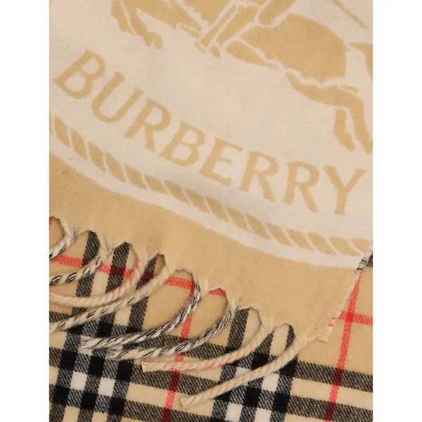 Burberry Reversible Knight Stamp Cashmere Scarf