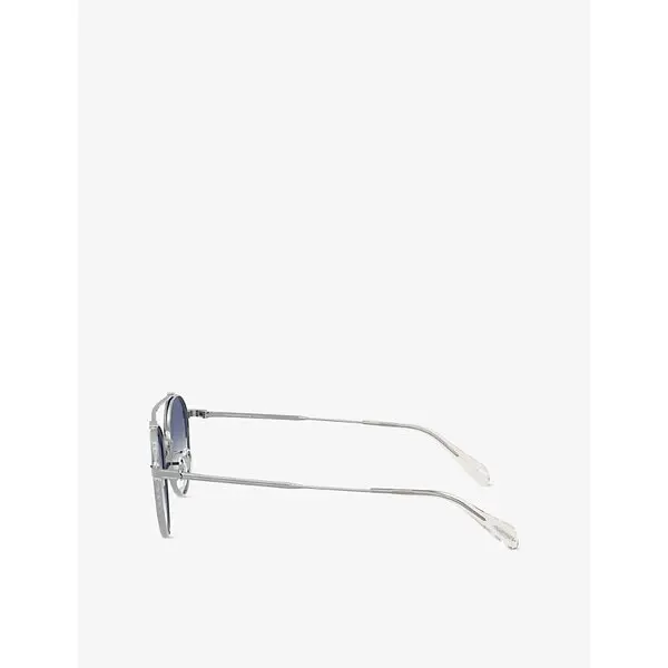 Oliver Spencer Ov1223st Watts Oval-frame Metal Sunglasses