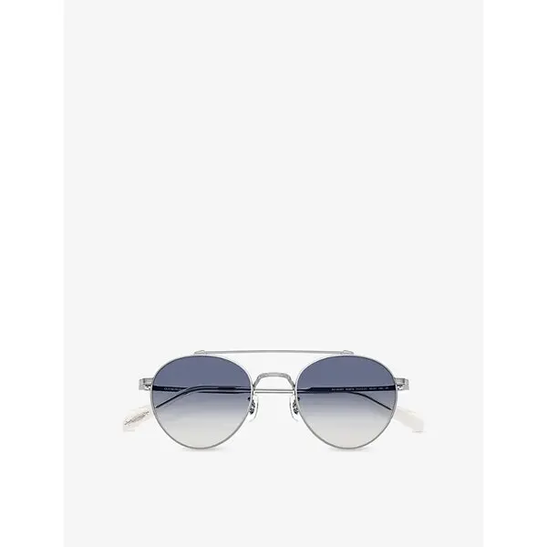 Oliver Spencer Ov1223st Watts Oval-frame Metal Sunglasses