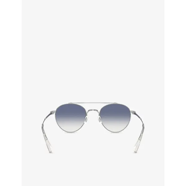 Oliver Spencer Ov1223st Watts Oval-frame Metal Sunglasses
