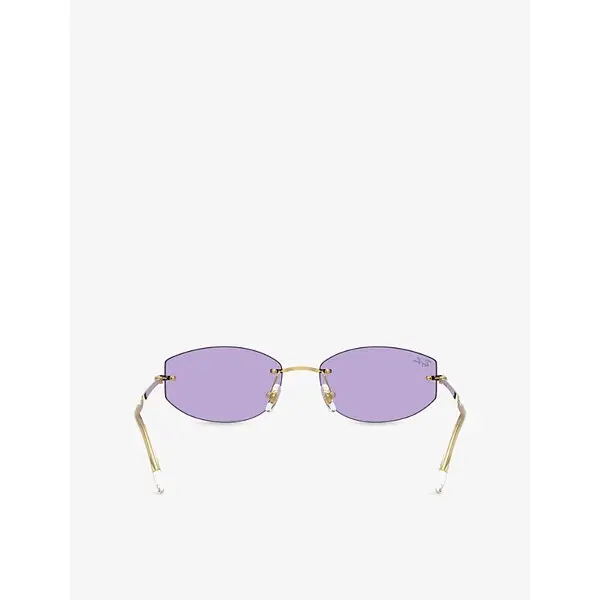 Ray-ban Rb3792 Oval-frame Metal Sunglasses