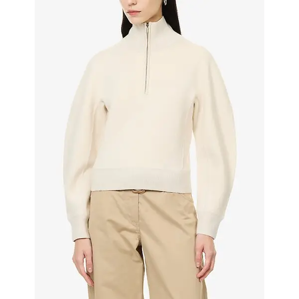 ASHLYN Ash Half-zip Wool-blend Jumper