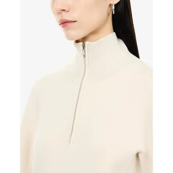 ASHLYN Ash Half-zip Wool-blend Jumper