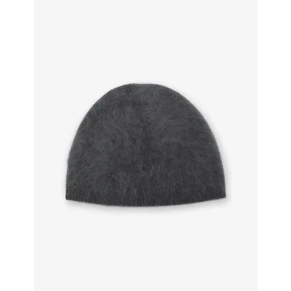 REISS Ava Brushed-cashmere Beanie Hat - Grey