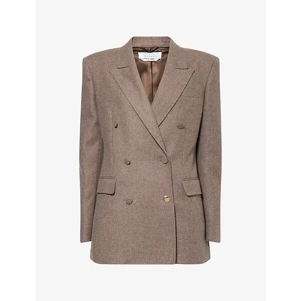 Gabriela Hearst Gavin Double-breasted Wool-blend Blazer - Walnut