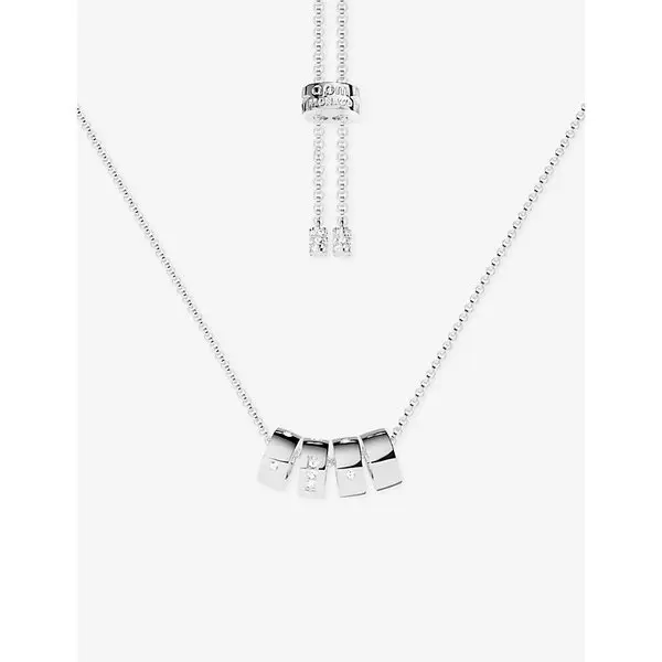 APM MONACO Love Rhodium Plated Alloy And Cubic Zirconia Necklace - White