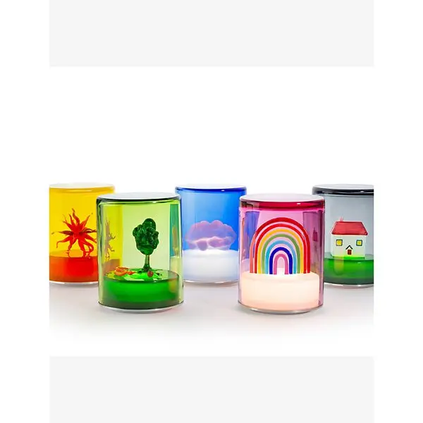 GREEN WOLF Rainbow Handblown Glass Cordless Murano Table Light