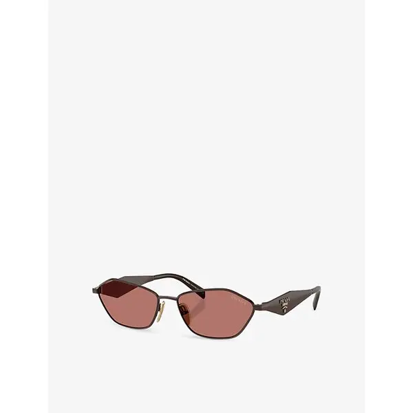 Prada Pr D50s Irregular-frame Metal Sunglasses
