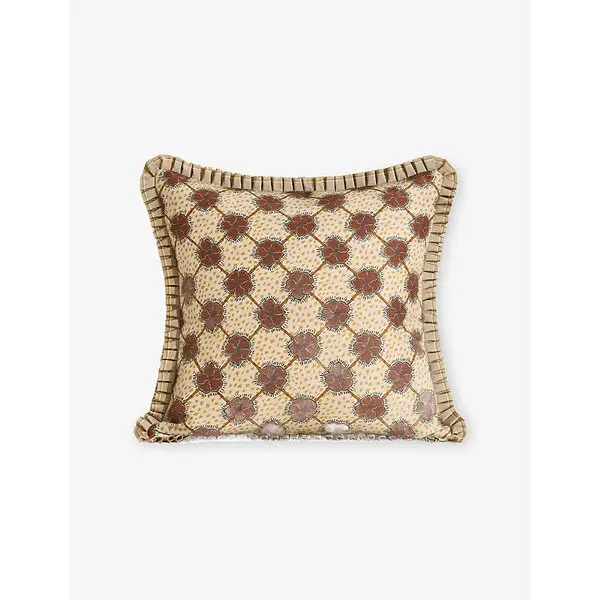 SOHO HOME Sylvie Square Linen And Silk Cushion - Multi