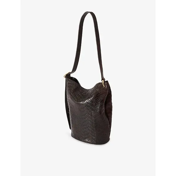 JOSEPH Fold Textured Leather Shoulder Bag