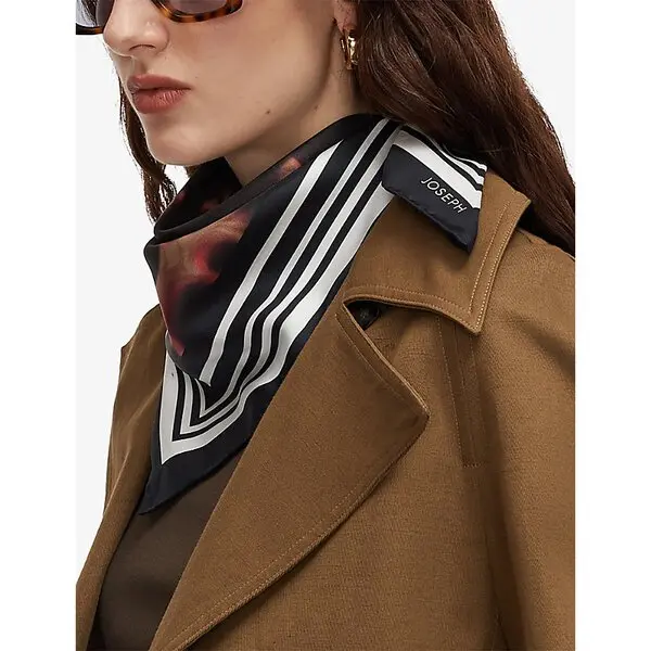 JOSEPH Danica Graphic-print Small Silk Scarf
