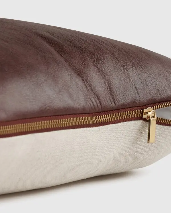 Quince Solid Leather Pillow Cover
