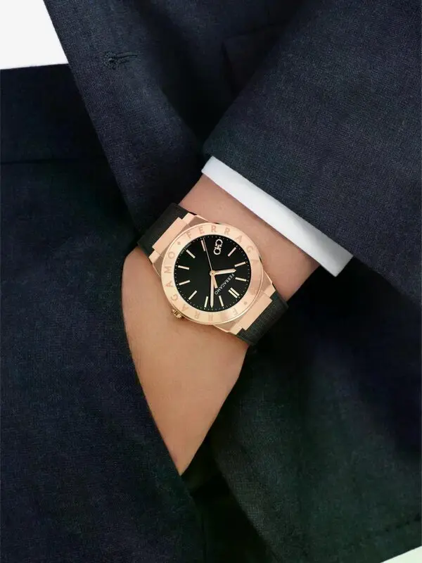 FERRAGAMO Sapphire Logo 41mm Watch - Black