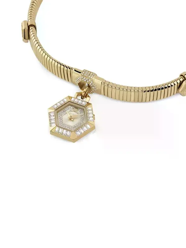 Philipp Plein Plein Cuff Crystal-embellished Necklace