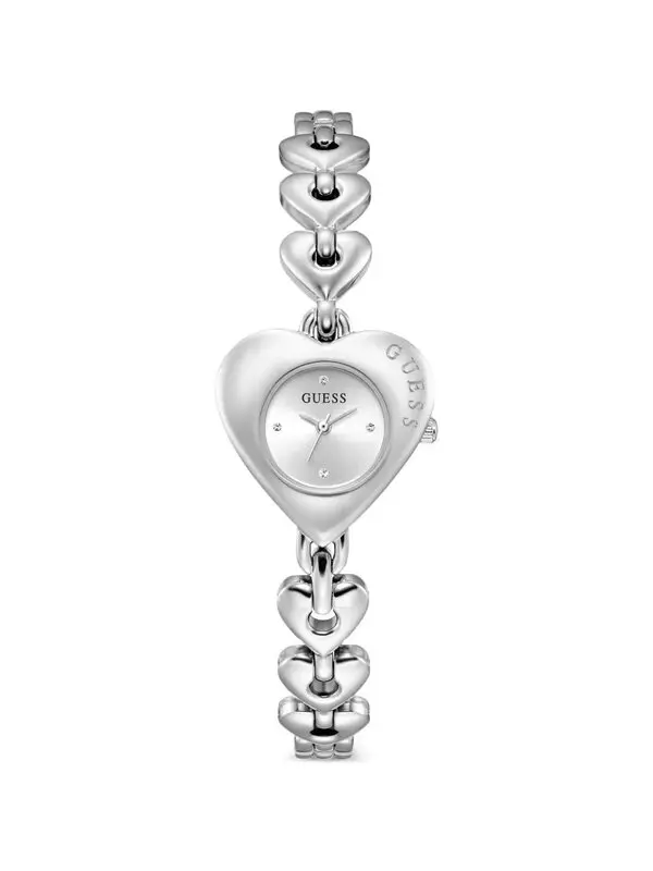 Guess Valerie Heart 28mm Watch - Silver
