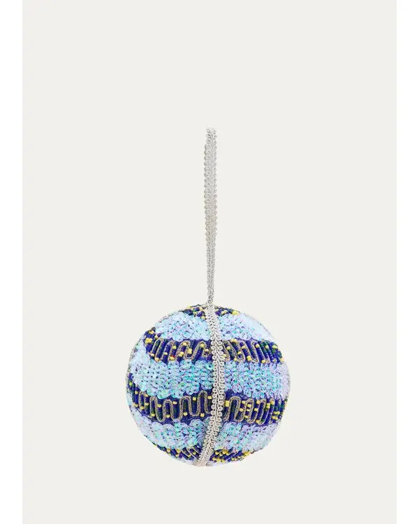 SUDHA PENNATHUR Handcrafted Embellished Ball Christmas Ornat