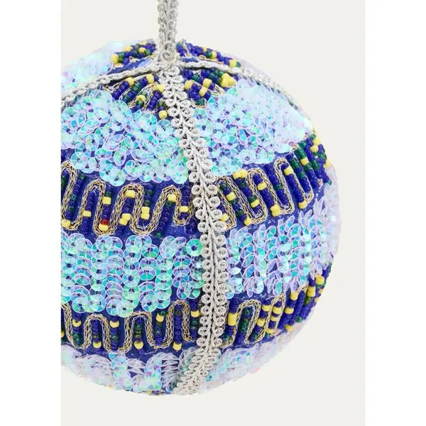 SUDHA PENNATHUR Handcrafted Embellished Ball Christmas Ornat