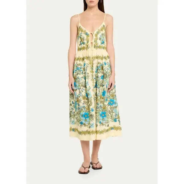 ALEMAIS Sophia Floral Midi Dress